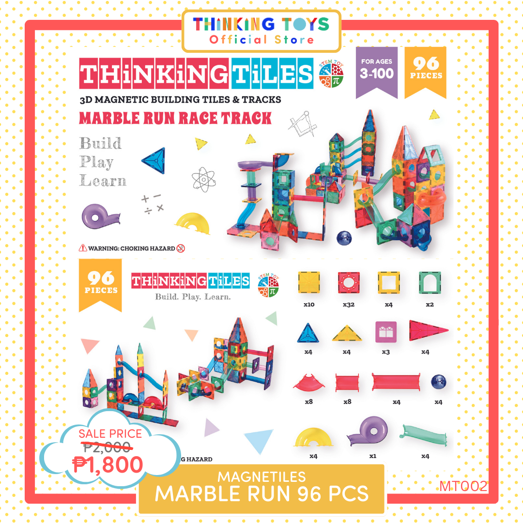 DELUXE MARBLE RUN 96-Piece Magnetic Tiles Set – Thinking Toys PH