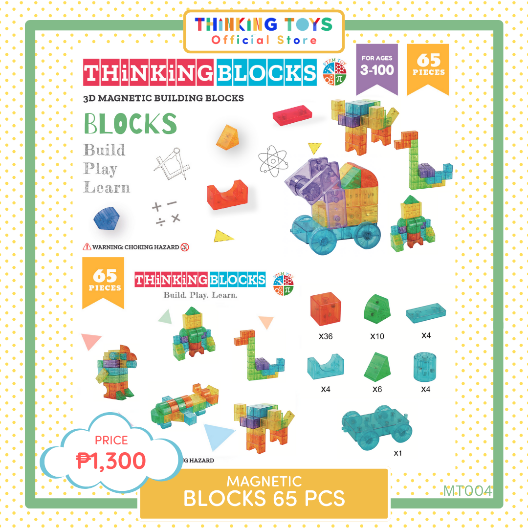 BLOCKS 65-pieces Magnetic Blocks Set – Thinking Toys PH